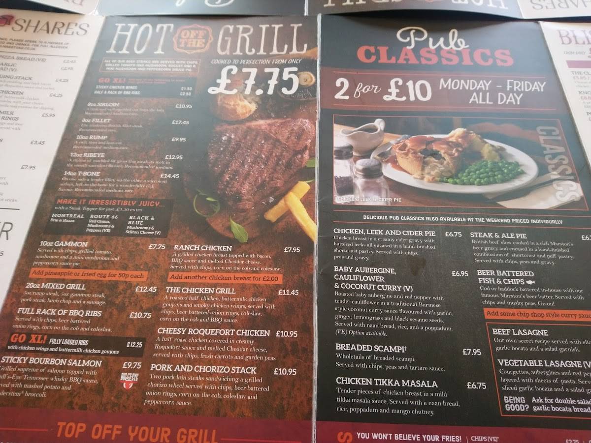 Menu at Station Pilot pub & bar, Crewe