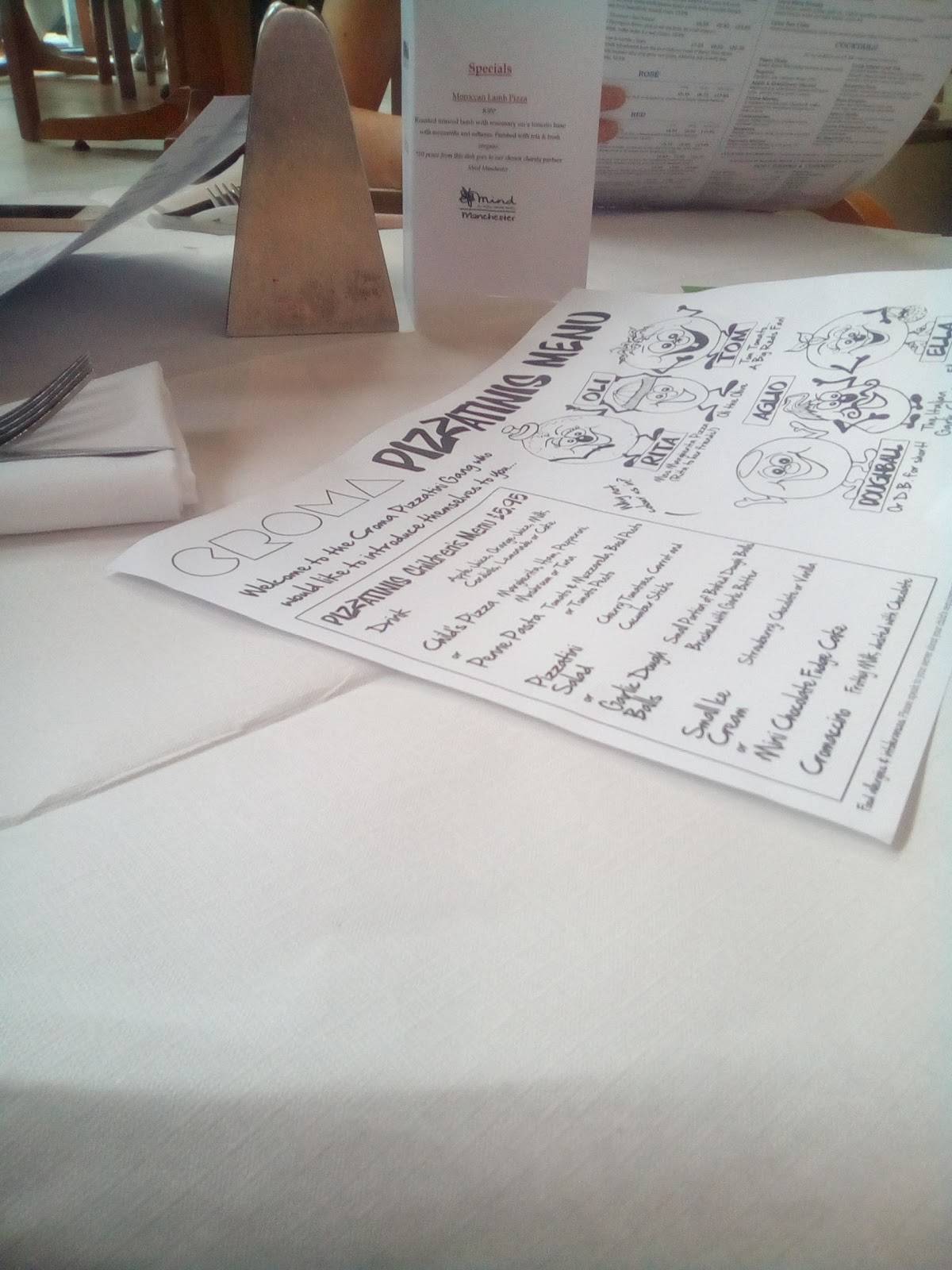 Menu at Croma Prestwich restaurant, Manchester, 30 Longfield Centre
