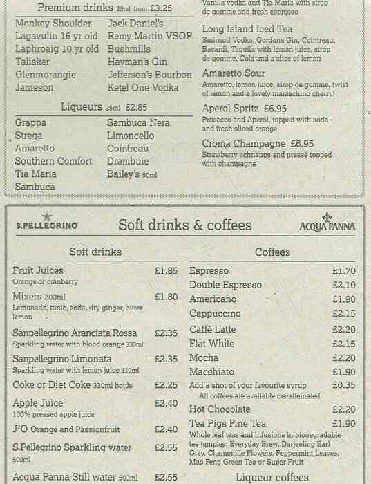 Menu at Croma Prestwich restaurant, Manchester, 30 Longfield Centre