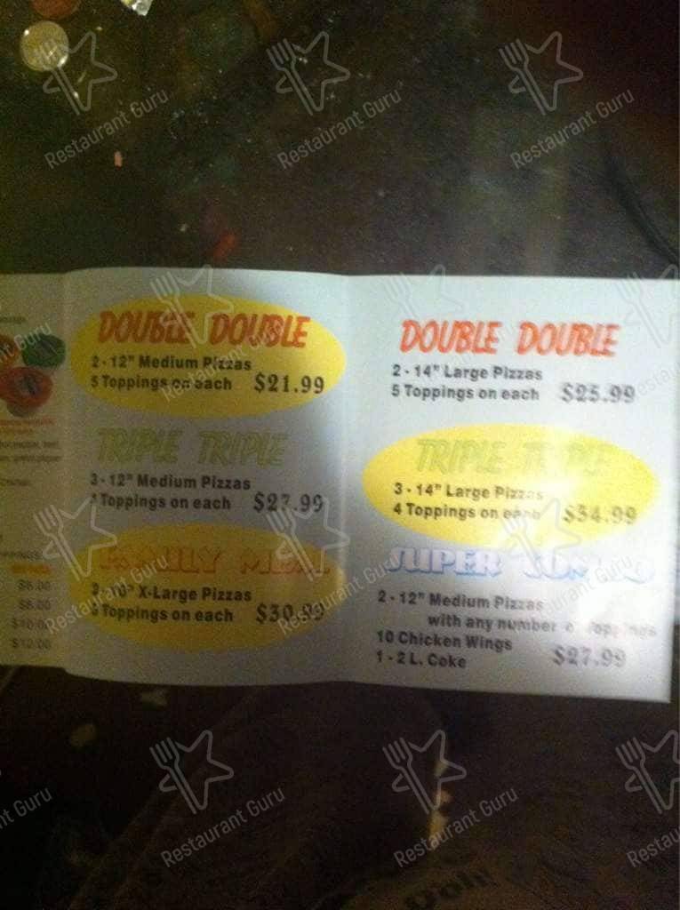 Menu at Crossfield Pizza pizzeria, Crossfield