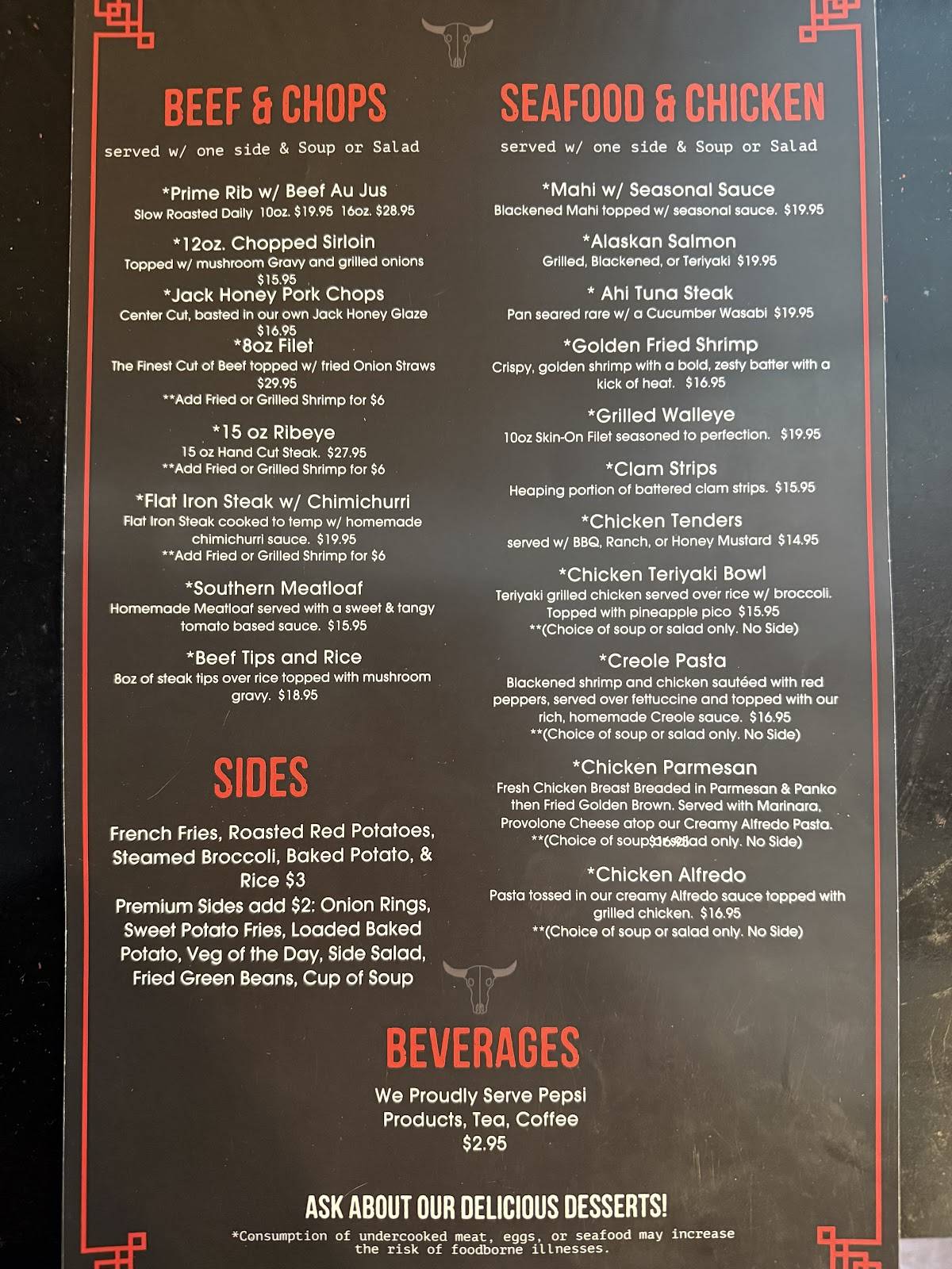 Menu at The Beef and Barrel Restaurant & Lounge, Crossville, West Ave