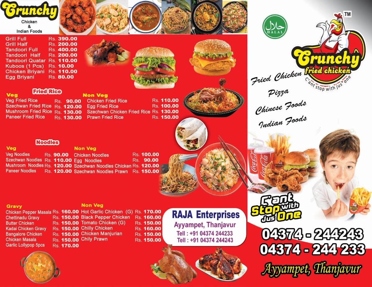 Menu at Crunchy Fried Chicken, Ayyampet
