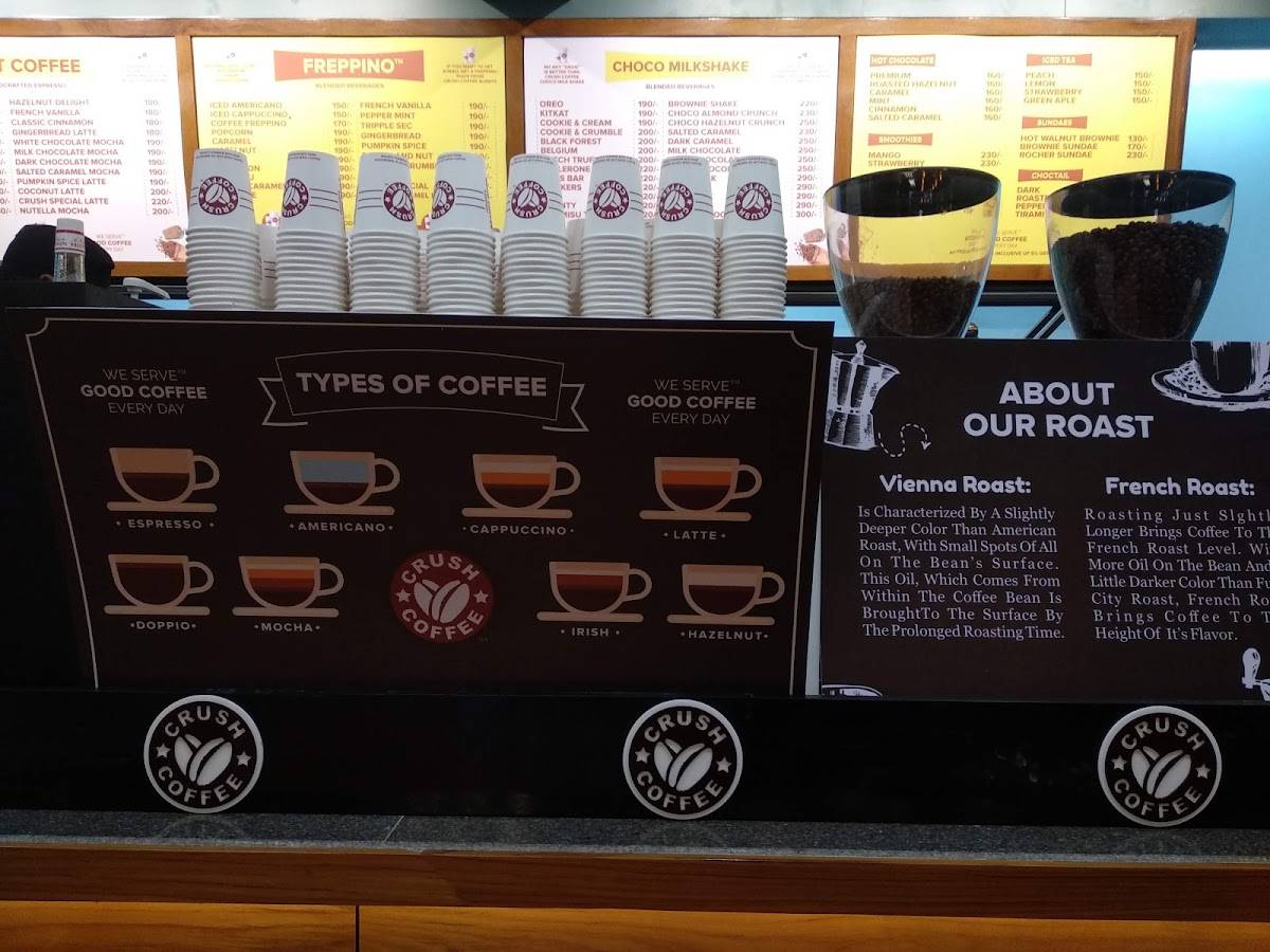 Menu at Crush Coffee - SG Highway, Ahmedabad, Ground Floor Wide Angle ...