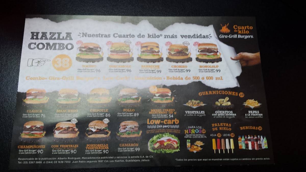 Carta del restaurante Cuarto del Kilo Tlaquepaque, San Pedro ...