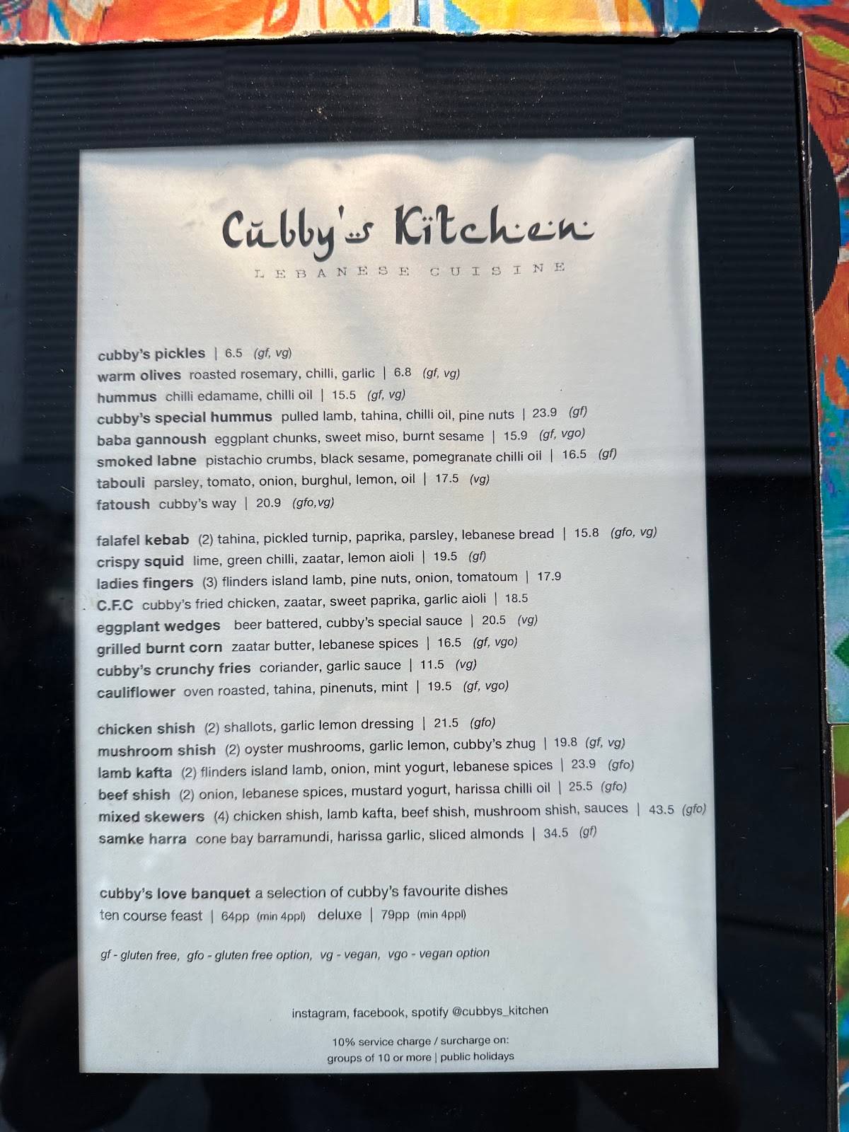 Menu at Cubby's Kitchen Sydney CBD restaurant, Sydney, Corner Young ...