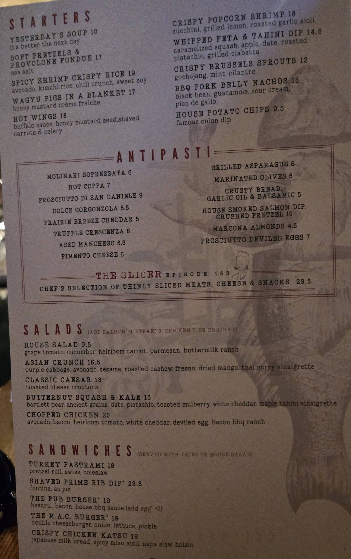 Menu at Culinary Dropout pub & bar, Phoenix, N 7th St