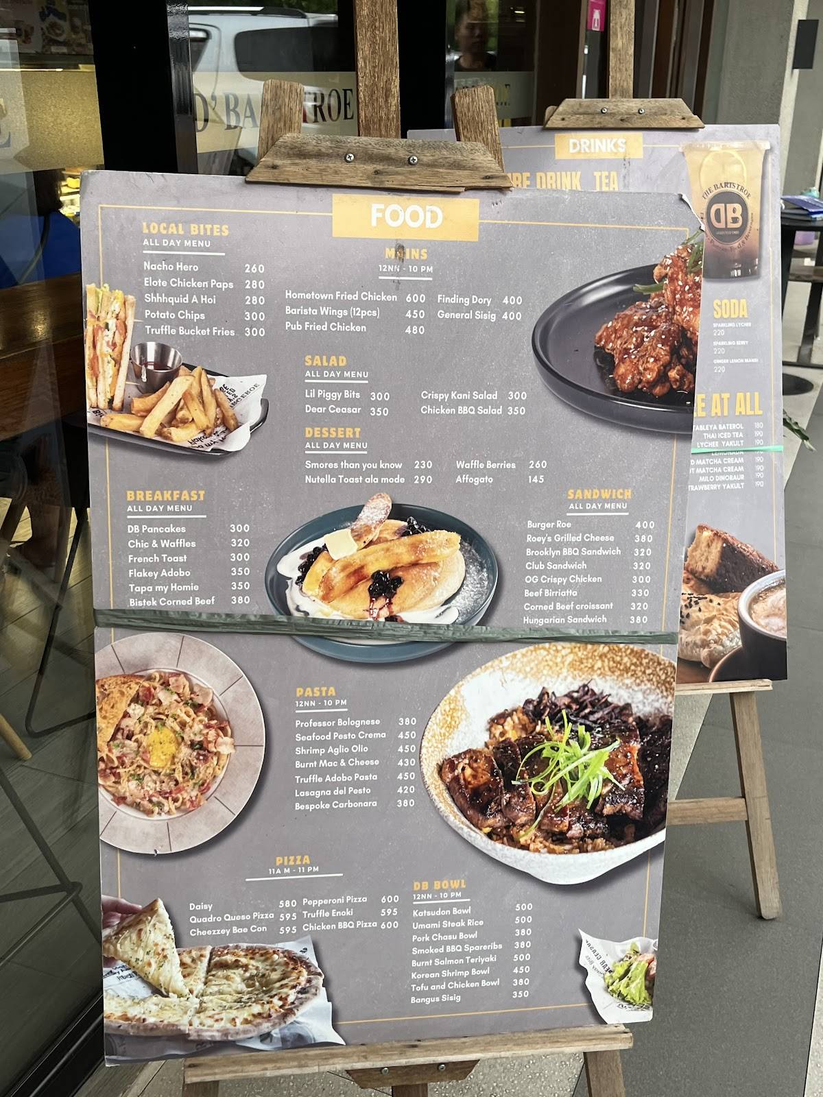 Menu at D’Baristroe, Lipa