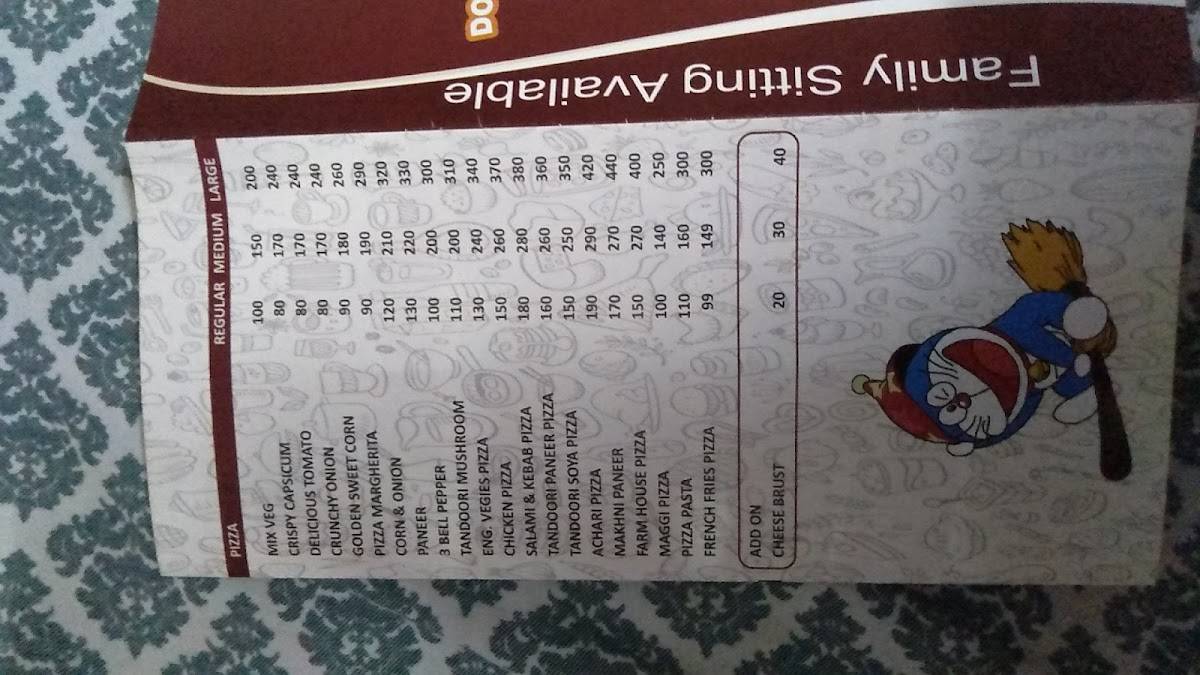 Menu at DORAEMON pizza & Fast Food, New Delhi, G
