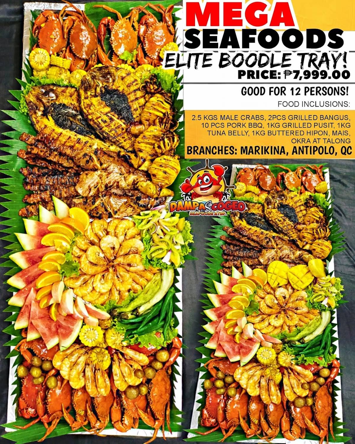 Menu at Dampa sa Cogeo Holy Spirit QC Branch restaurant, Quezon City