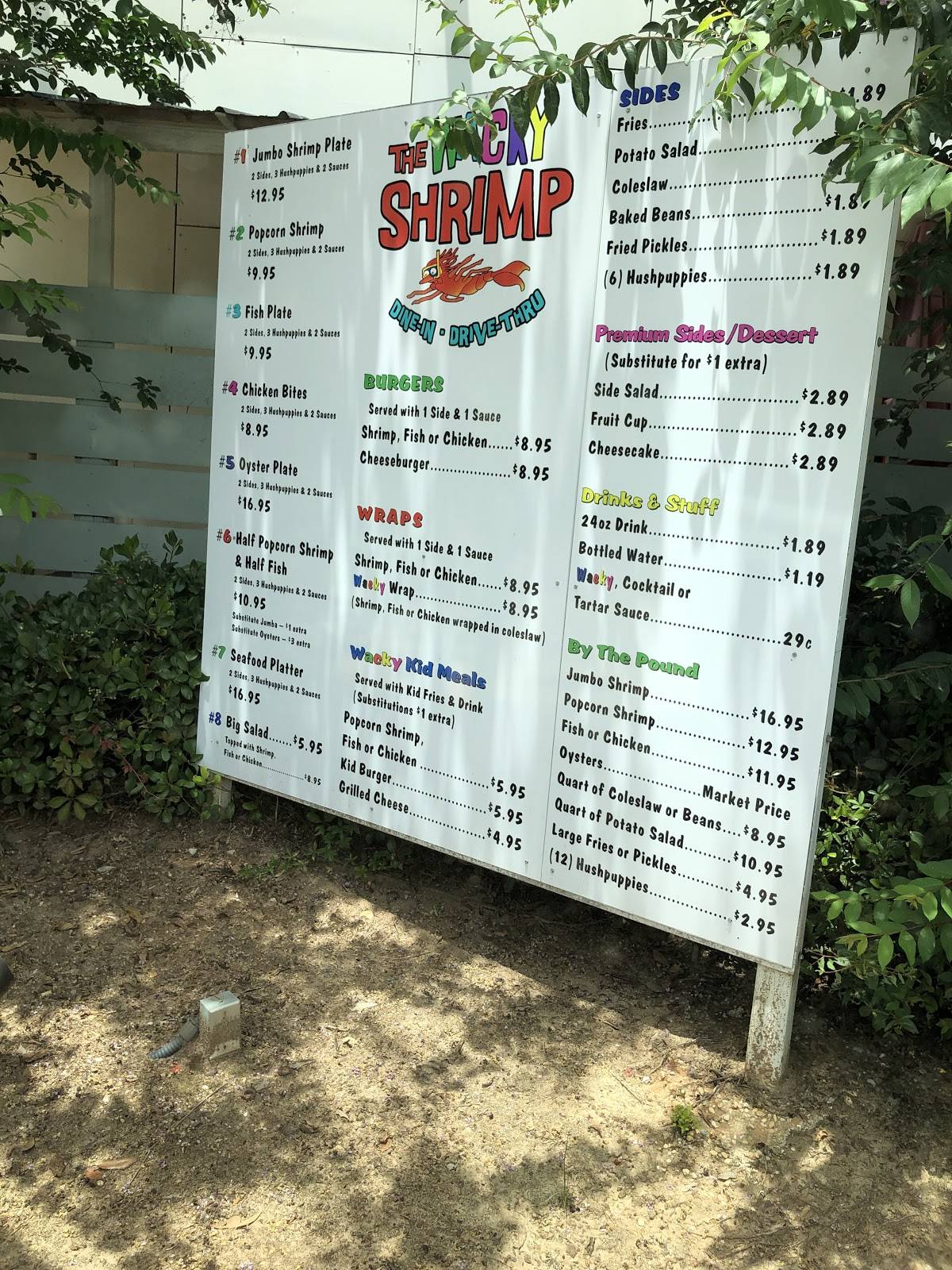 Menu at The Wacky Shrimp fast food, Daphne