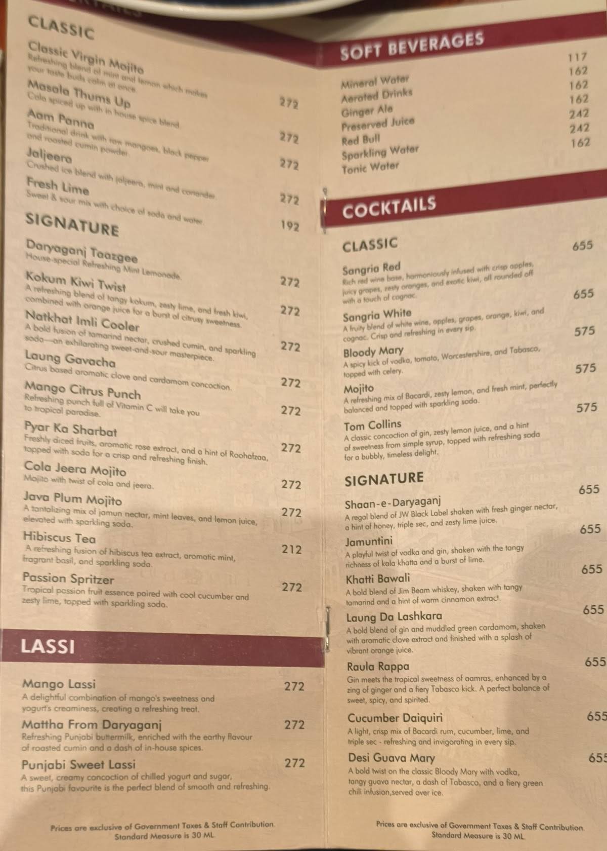 Menu at Daryaganj Restaurant, Noida
