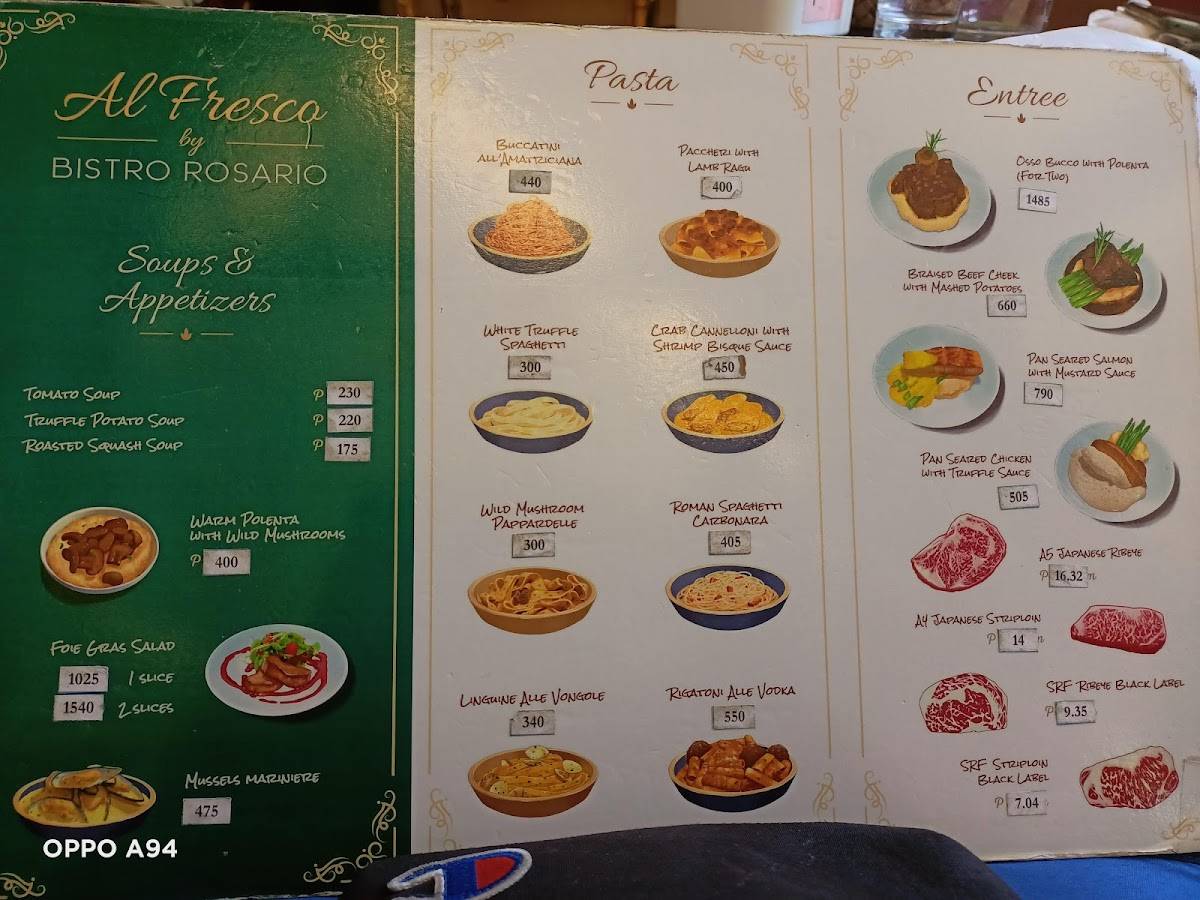 Menu at Bistro Rosario Torres Davao restaurant, Davao City, 247 F ...
