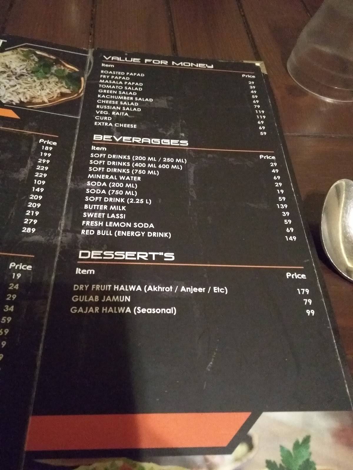 Menu at Dawat Food Resort, Vadodara