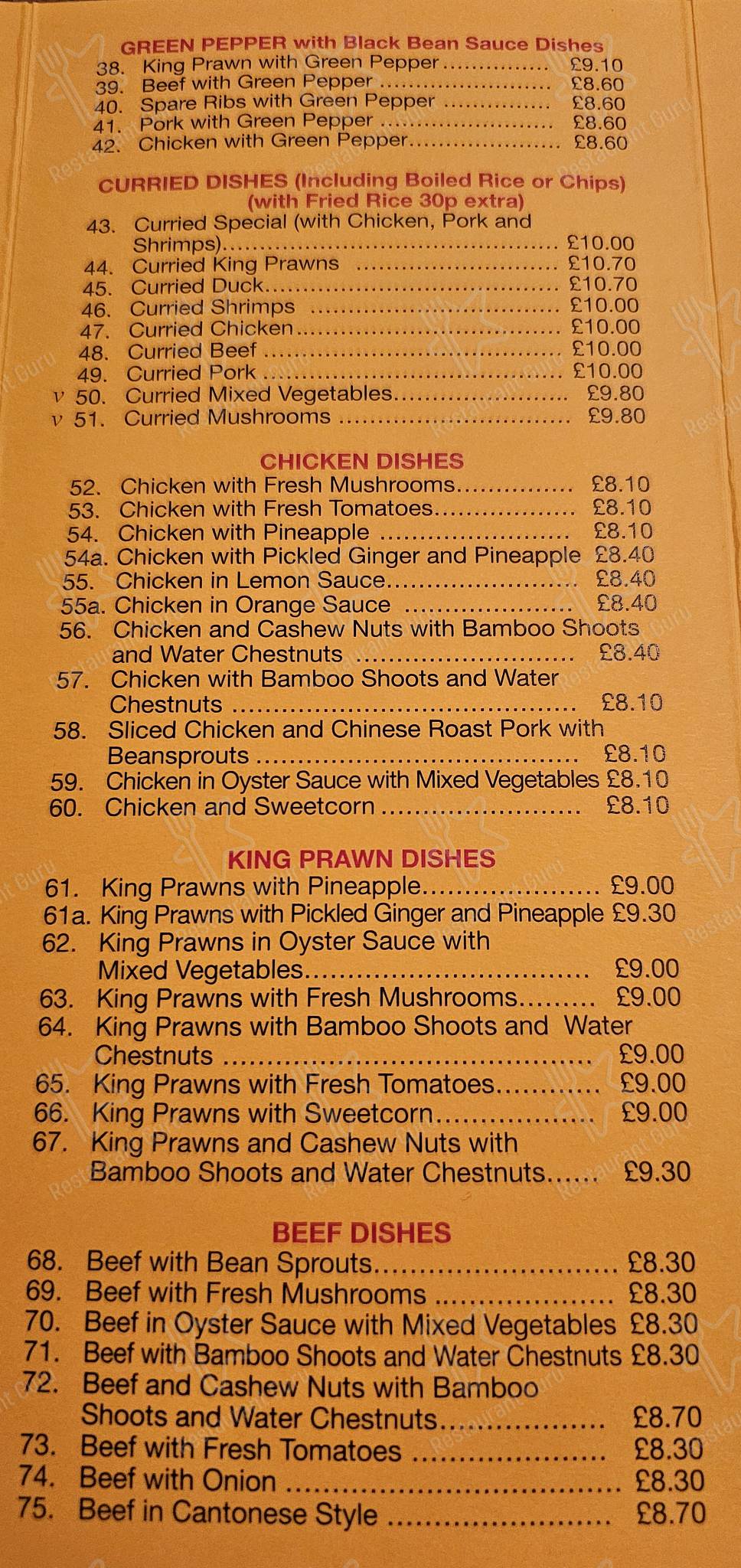 Menu at Siew May fast food, Dawlish