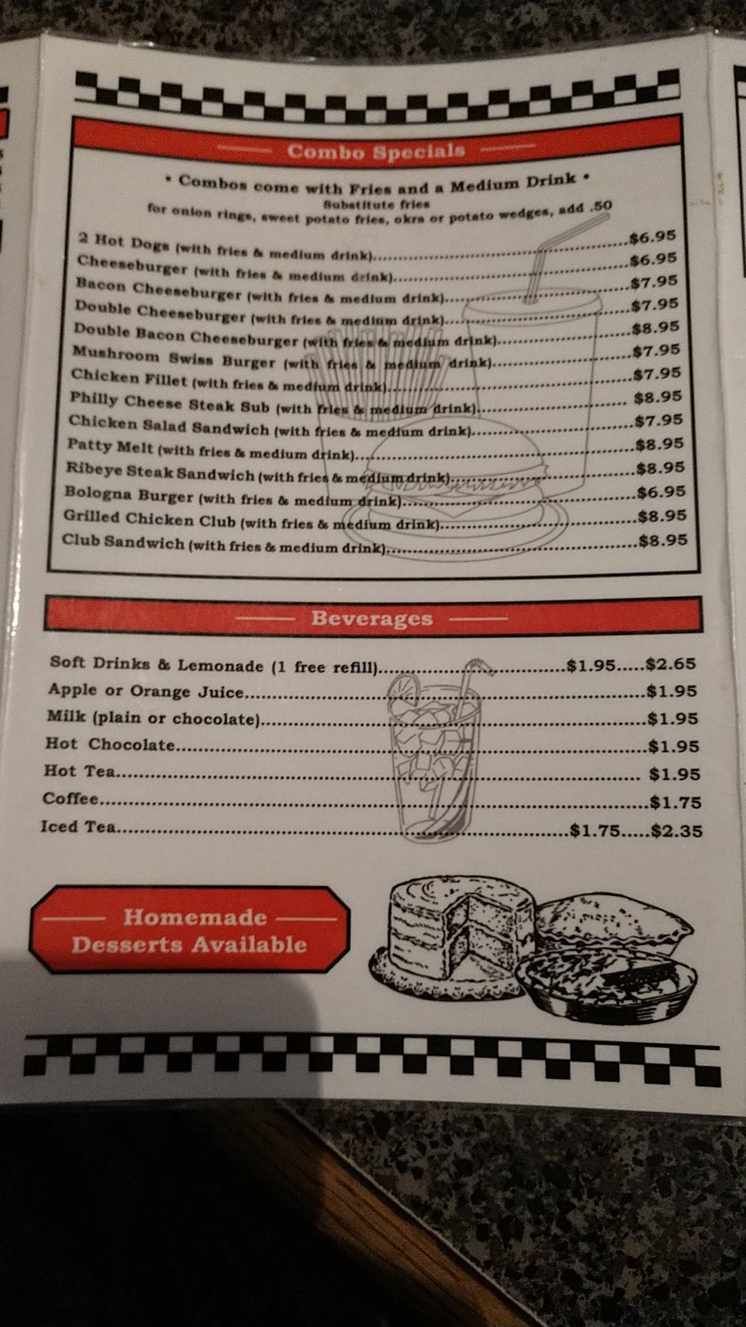 Menu at Dee's Diner restaurant, Goldsboro, W Grantham St