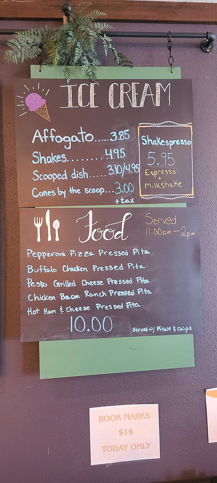 Menu at Deja Brew, Tyler