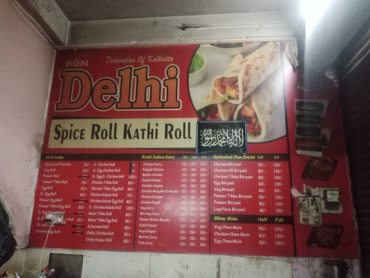 Menu at Delhi spice roll Hut, Kota, District Center