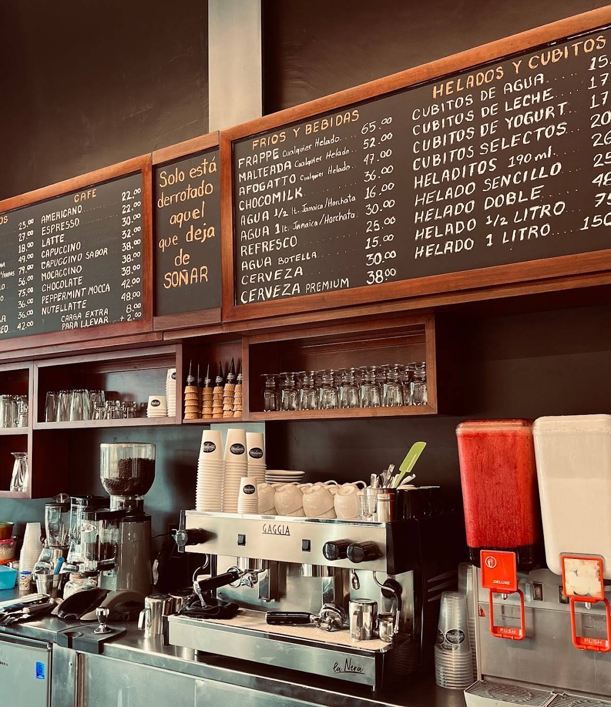 Carta del café Delissimo Plaza Cerritos, Orizaba