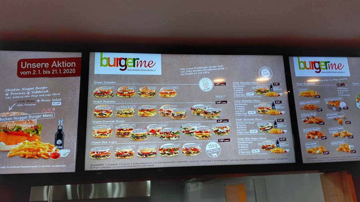 Speisekarte von burgerme restaurant, Delmenhorst