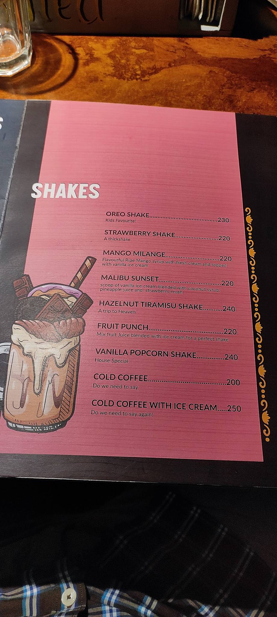 Menu at Desh Pardes, Guwahati