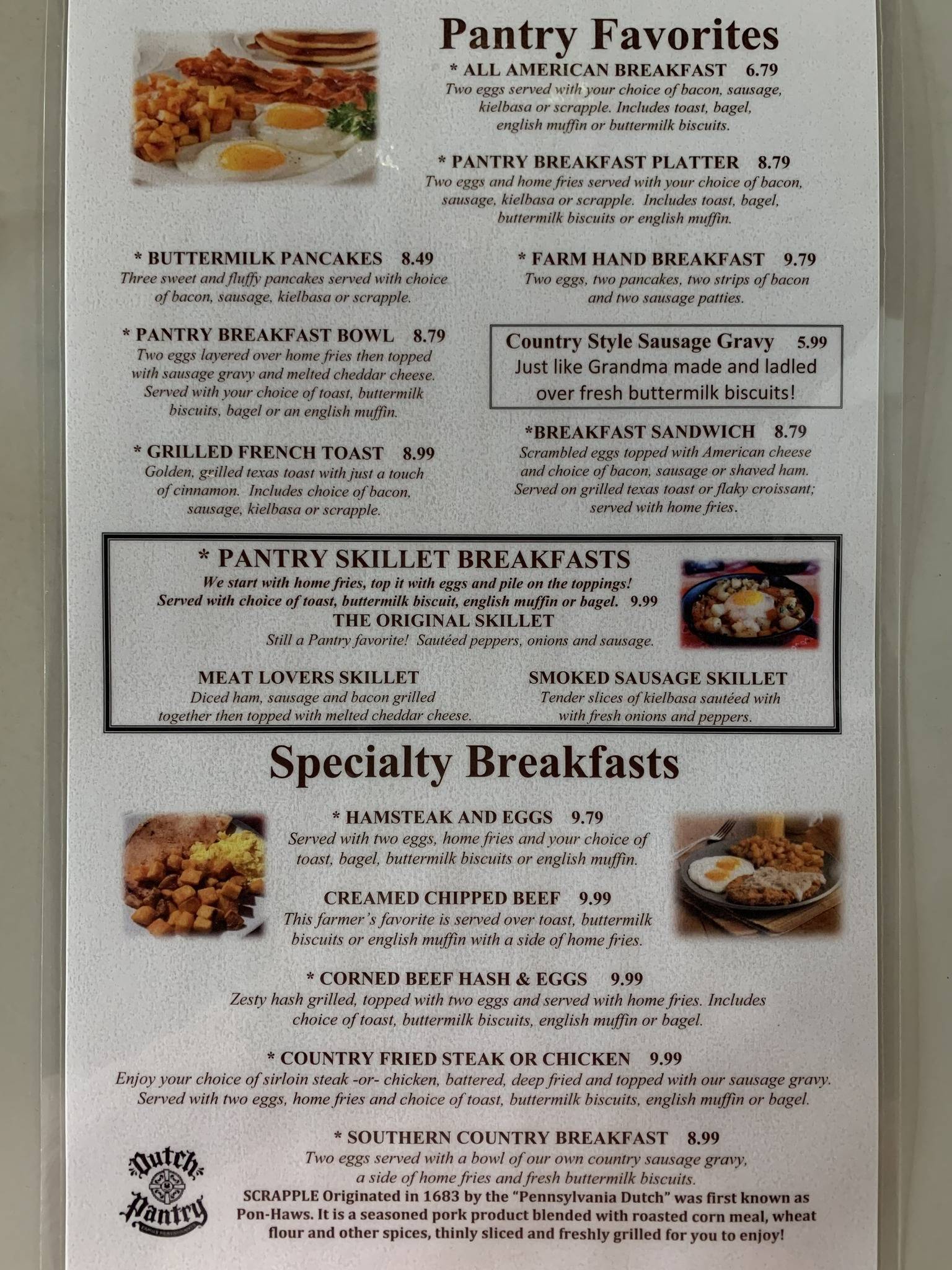 Menu at Dutch Pantry Family Restaurant, DuBois