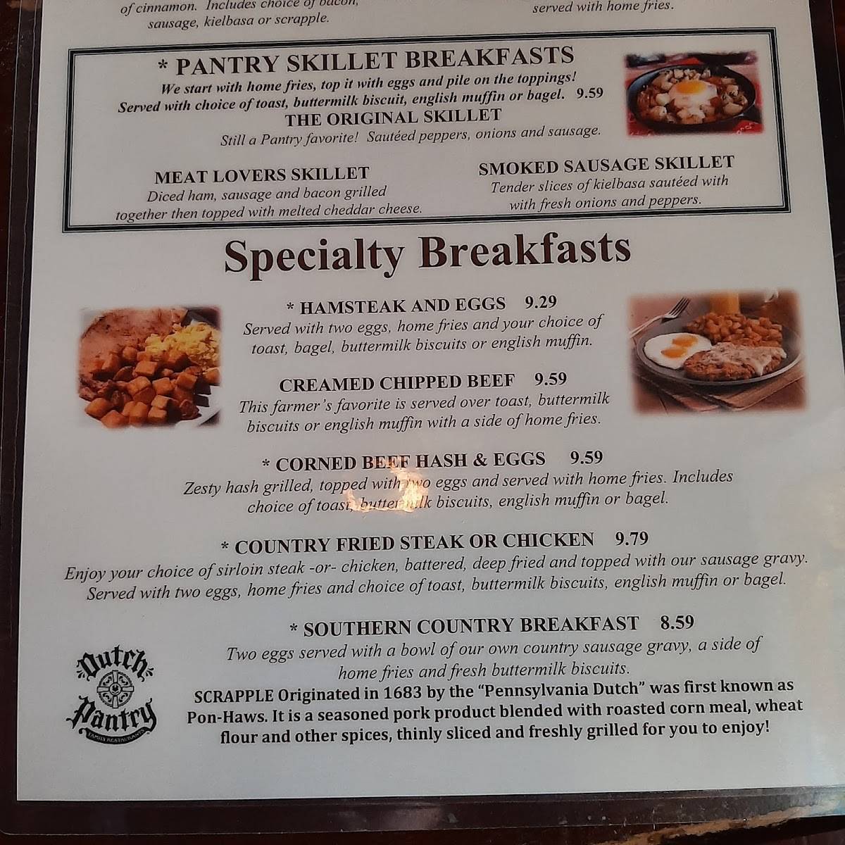 Menu at Dutch Pantry Family Restaurant, DuBois