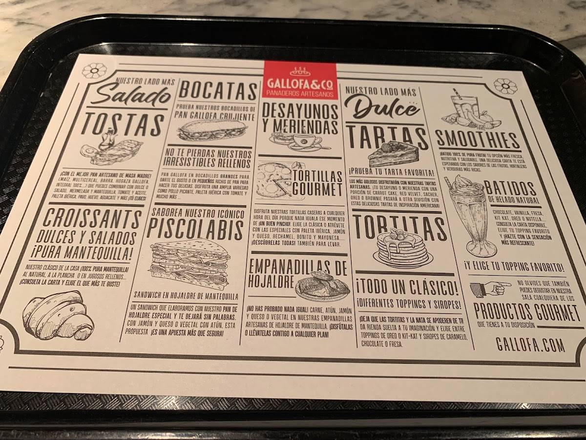 Menu at Panadería Gallofa&Co, Suances, Pl. Viares