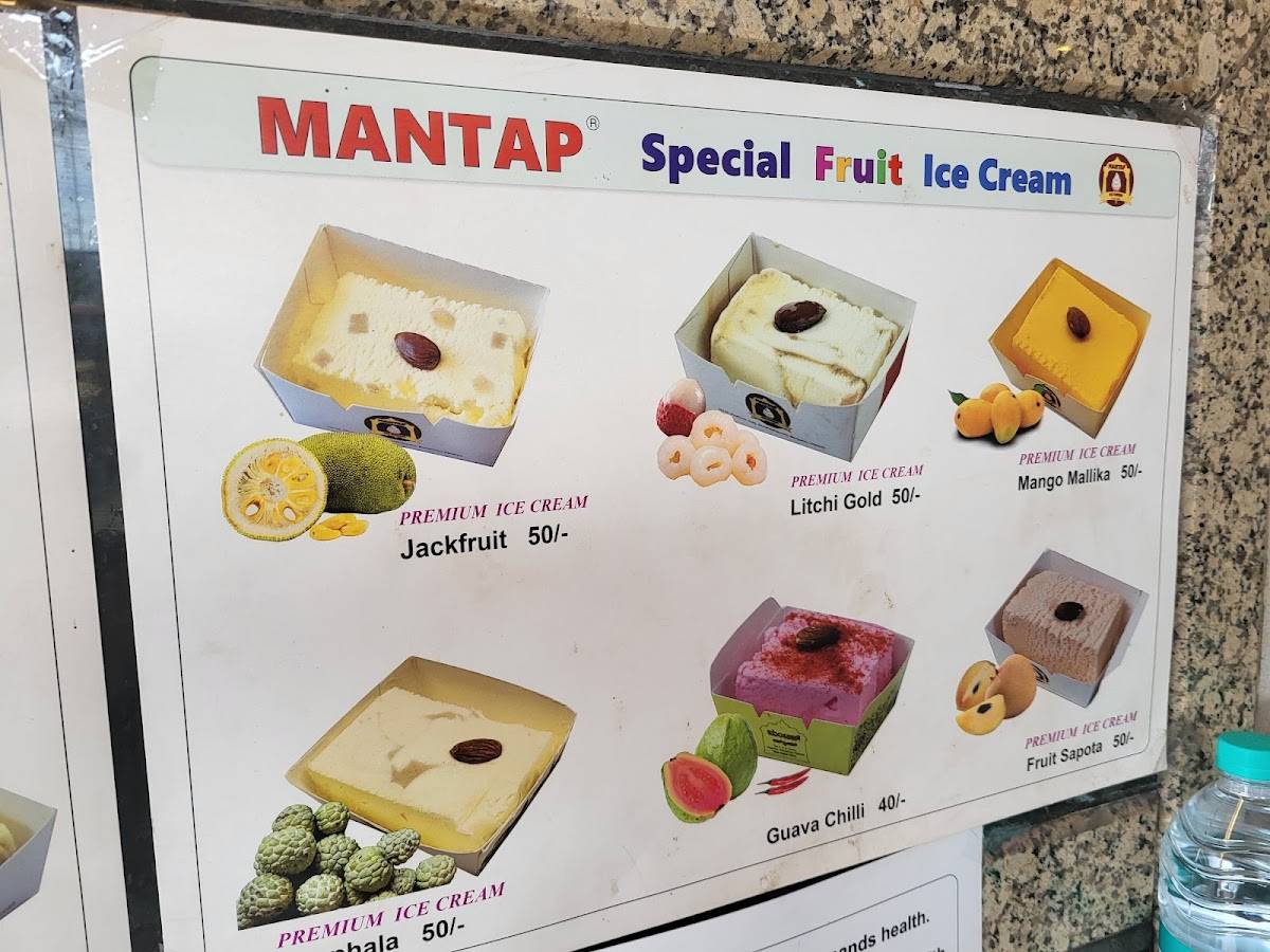 Menu at Mantap Ice Cream, Bengaluru