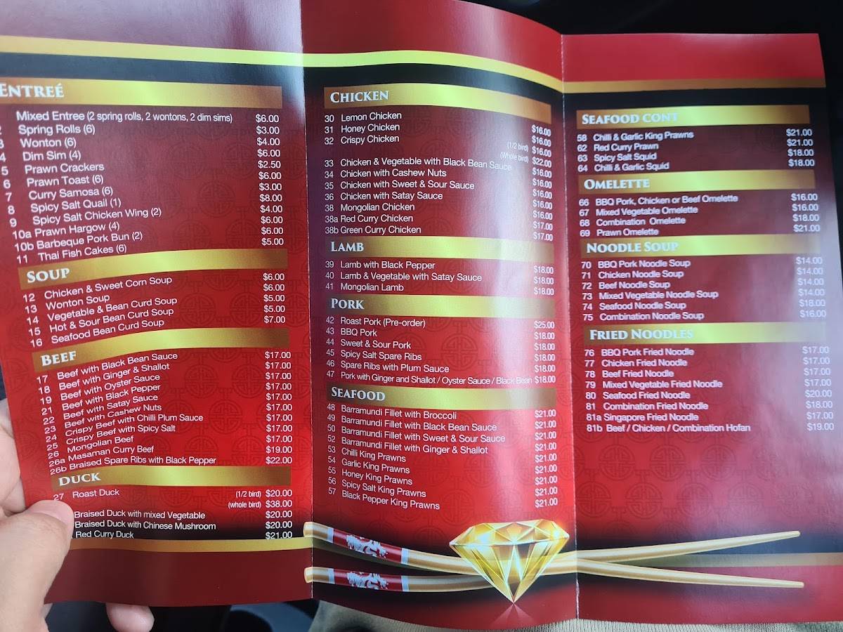 Menu at Diamond Kitchen Asian Cuisine fast food, Tiwi, Shopping Centre