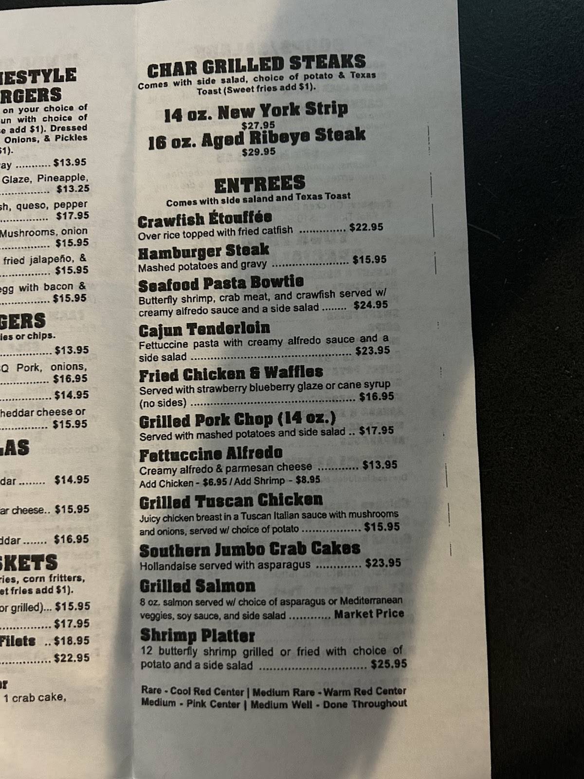 Menu at The Red Zone pub & bar, Diamondhead