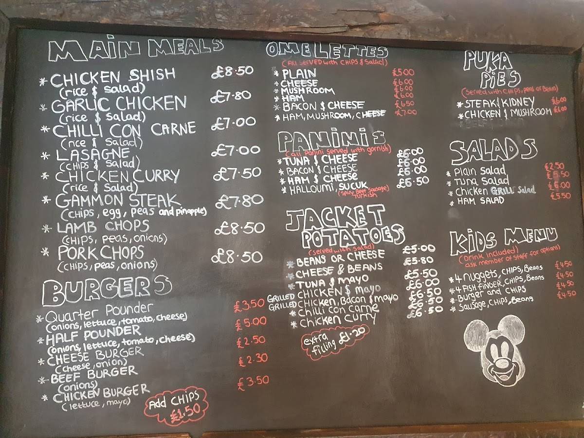 Menu at Dizi cafe, Baldock