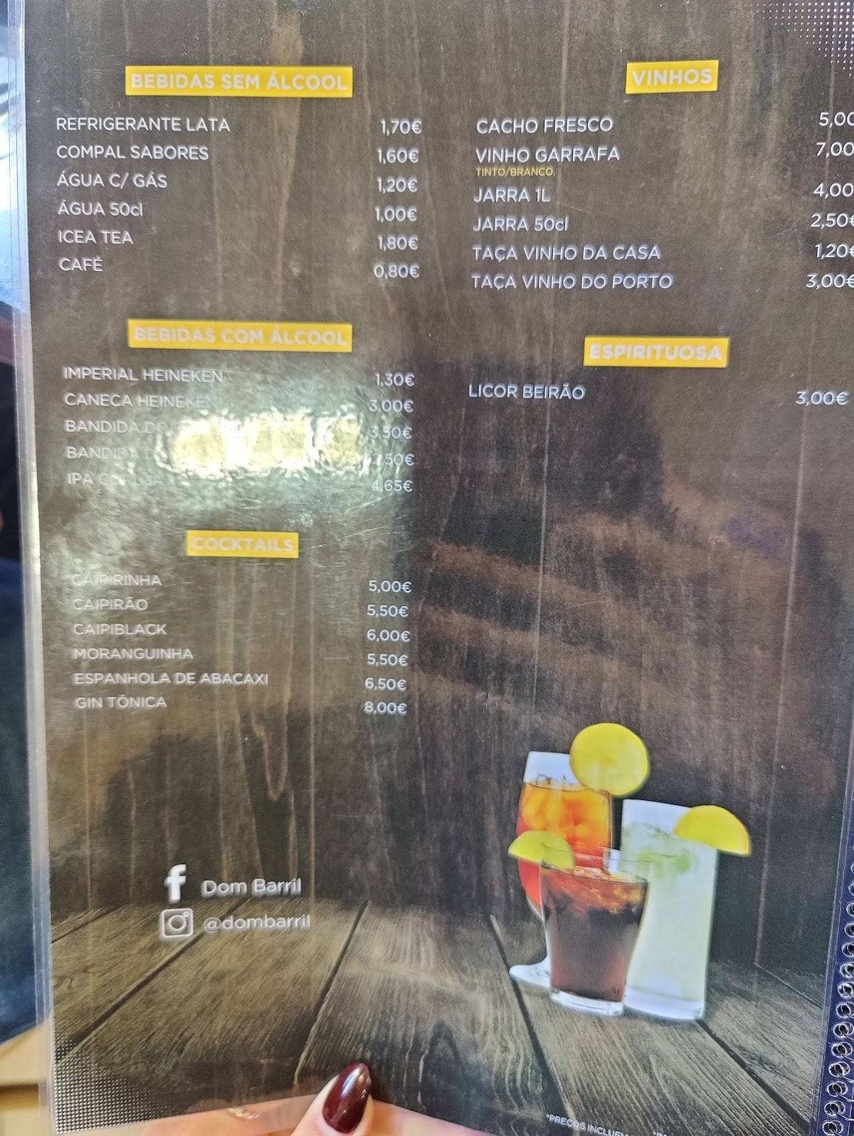 Menu at Dom Barril, Santo António da Charneca