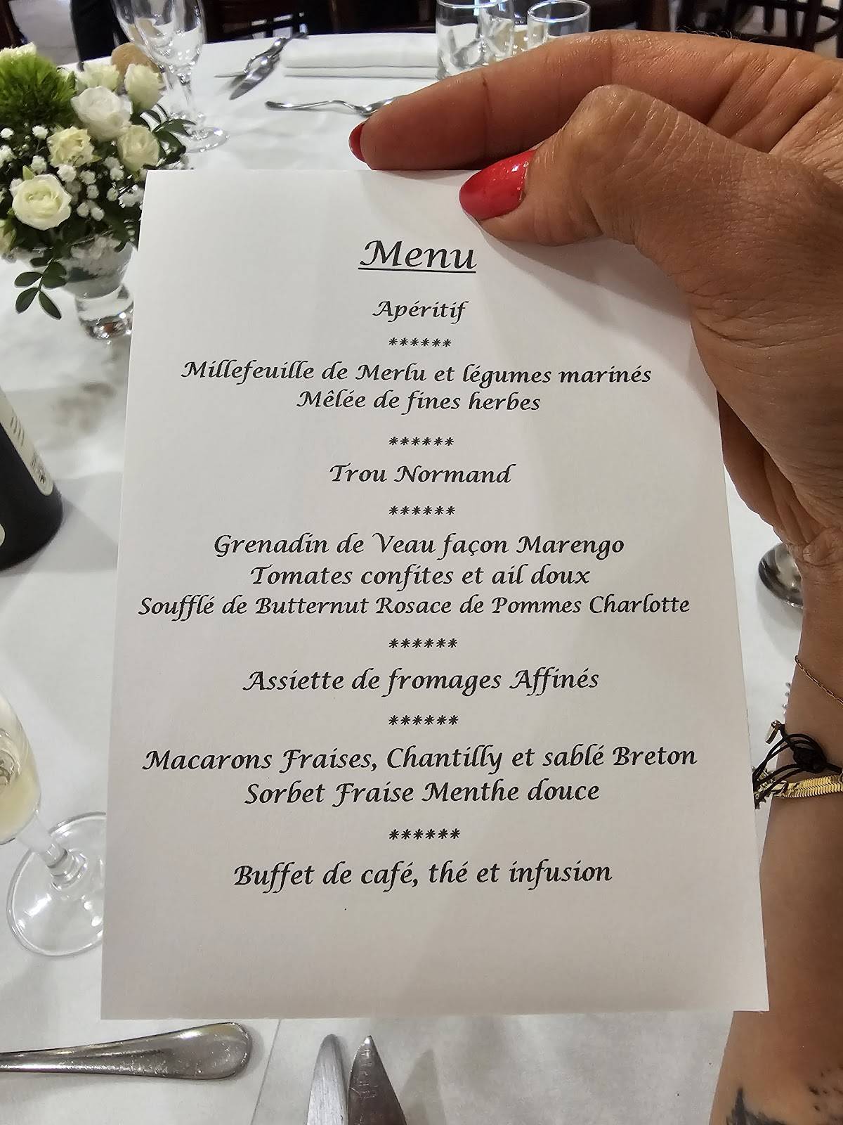 Menu au Domaine de La Bretonnière restaurant, Saint-Georges-de-Montaigu