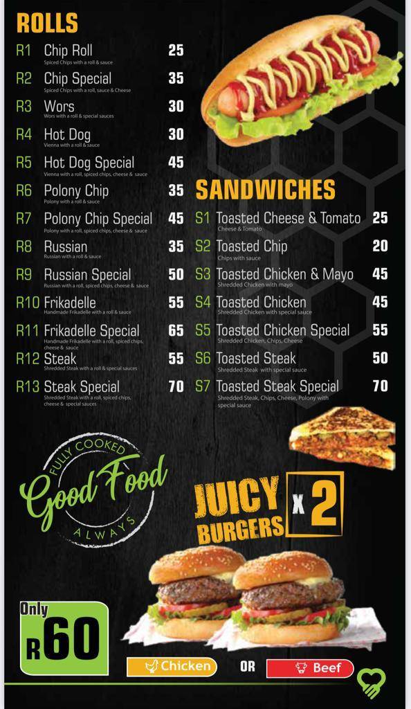 Menu at Don Bau Food Bloemfontein pizzeria, Bloemfontein
