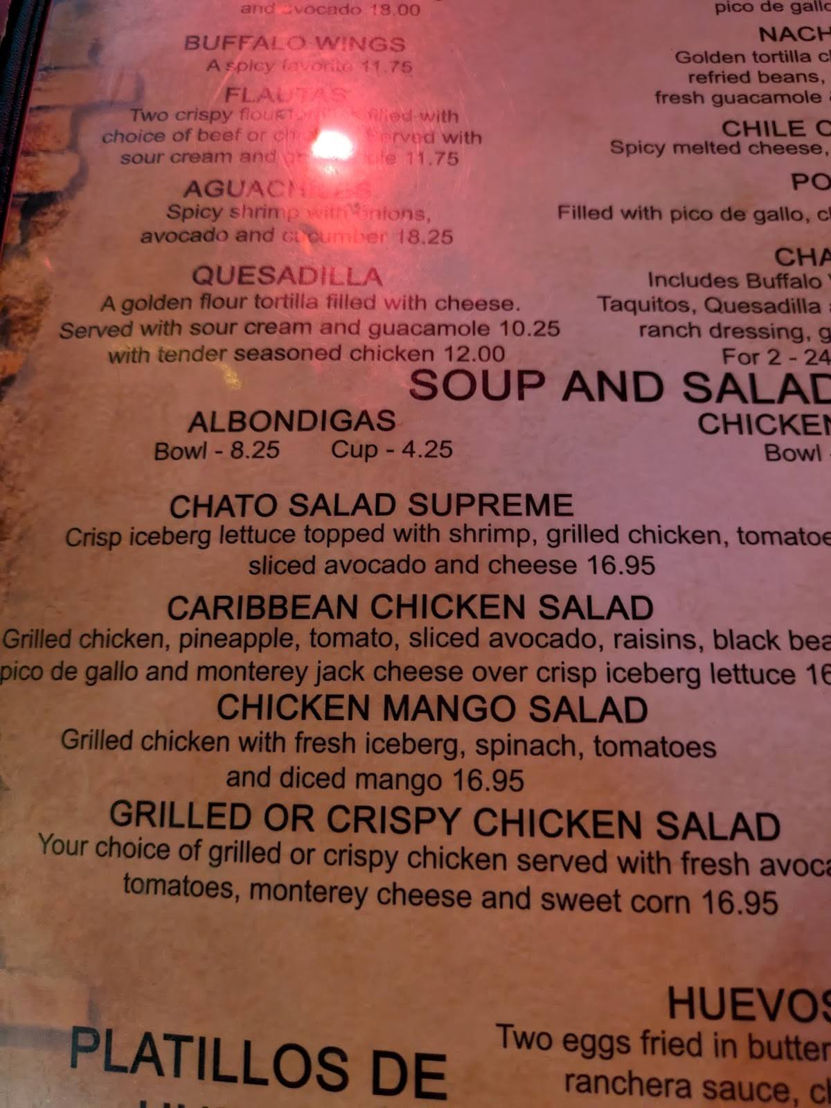Menu at Don Chato Mexican Restaurant, Acton