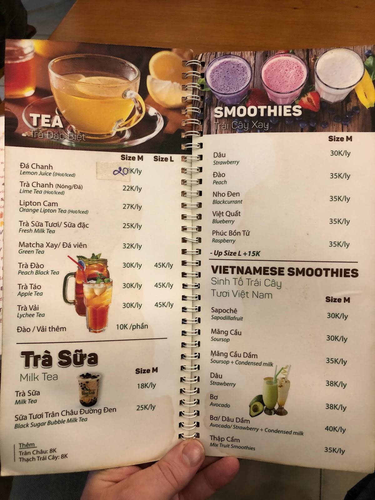 Menu at Dong Xanh Green Field ~ Coffee, Ho Chi Minh City