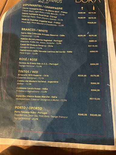 Menu at Dora Restaurante & Bar, Rio de Janeiro