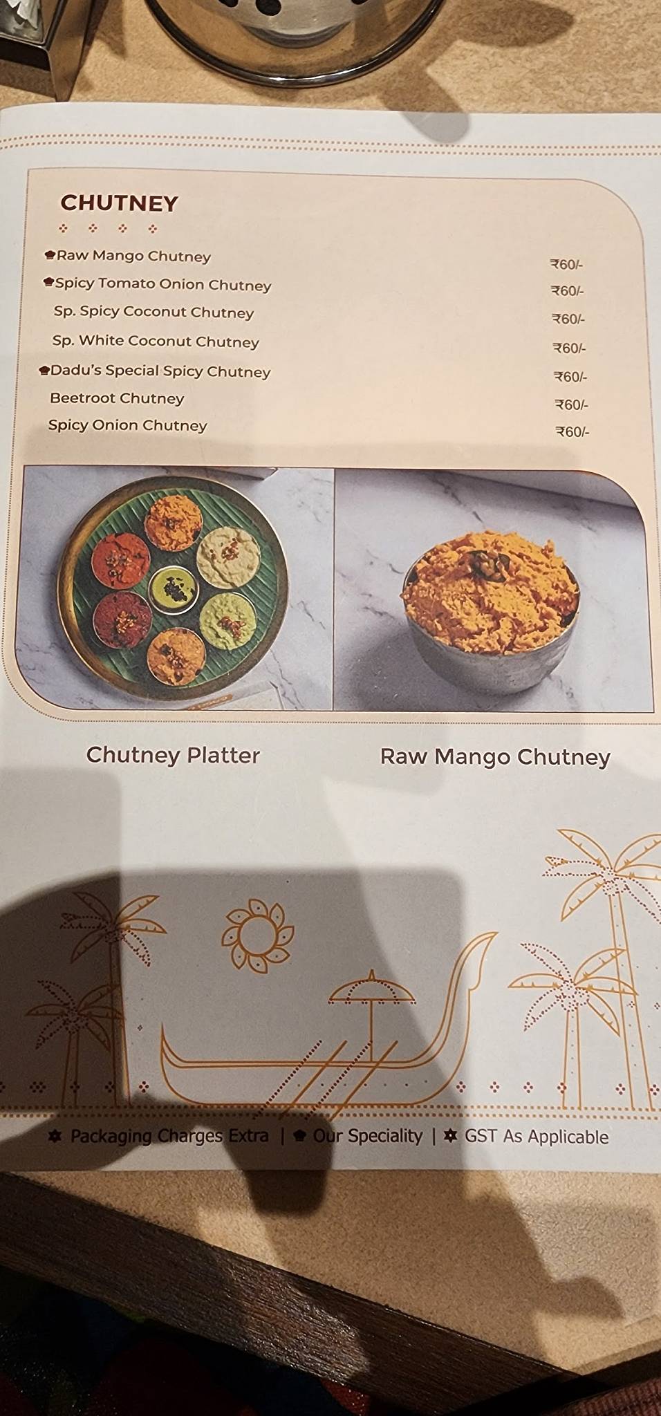 Menu at Dosa Coffee, Kolkata