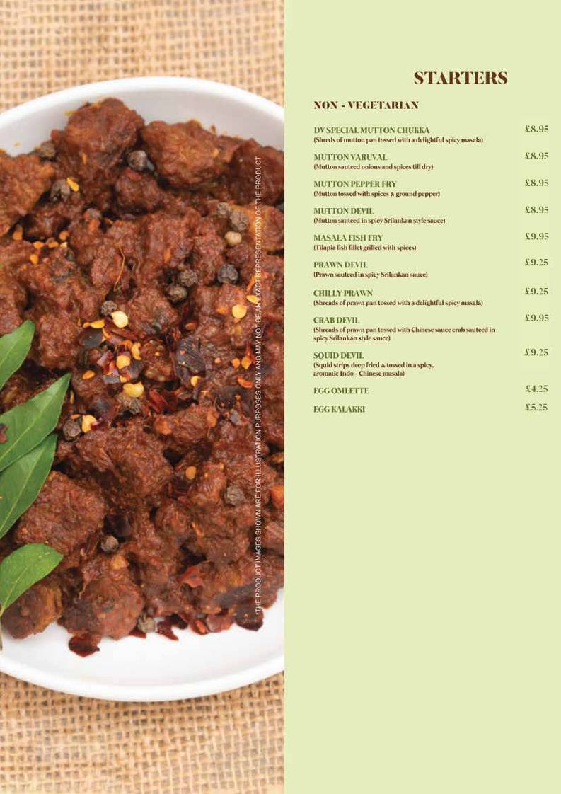 Menu at Dosa Village restaurant, Prescot