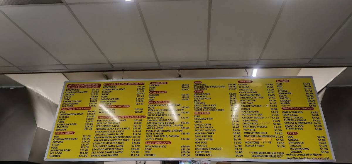 Menu at Double Happy Chinese Takeaways fast food, Taupo