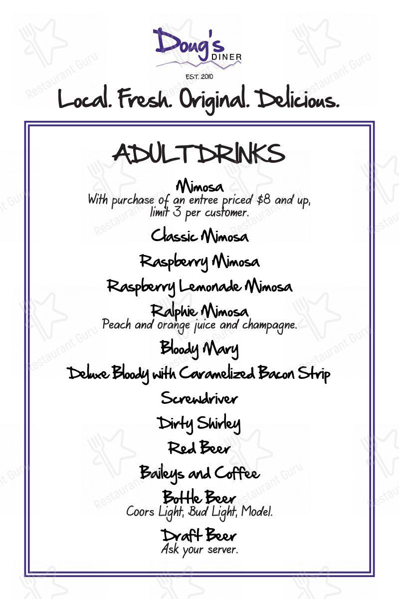 Menu at Doug's Diner Loveland pub & bar, Loveland
