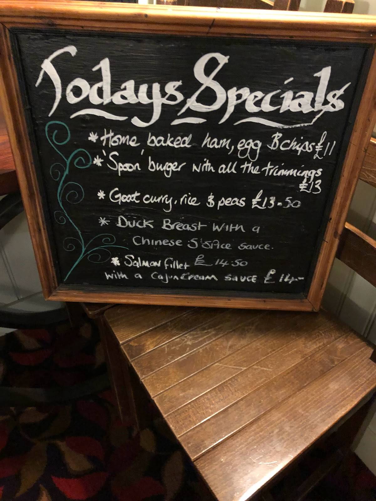 Menu at The Wooden Spoon pub & bar, Downton