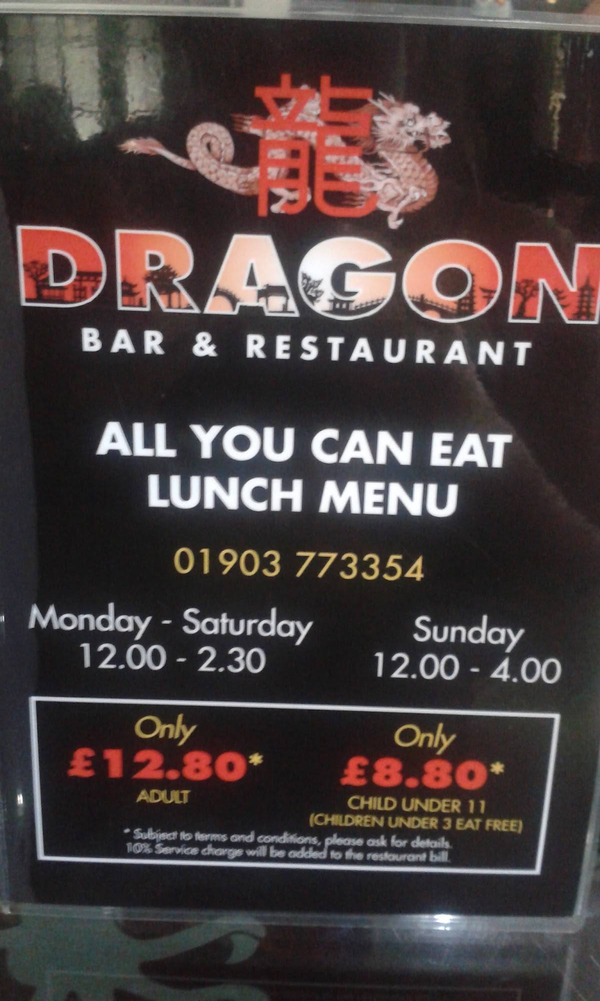 Menu at Dragon pub & bar, Littlehampton, 125 Sea Ln