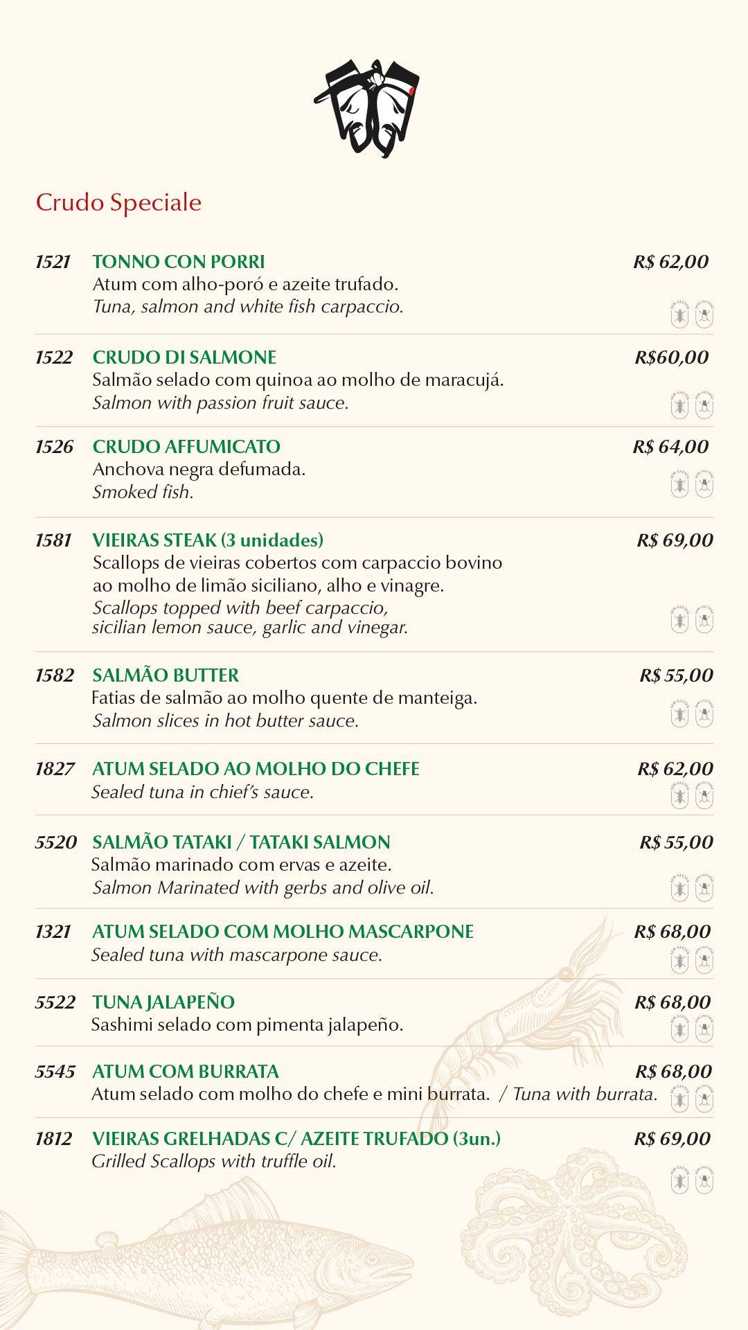 Menu em Due Ladroni restaurante, Cuiabá