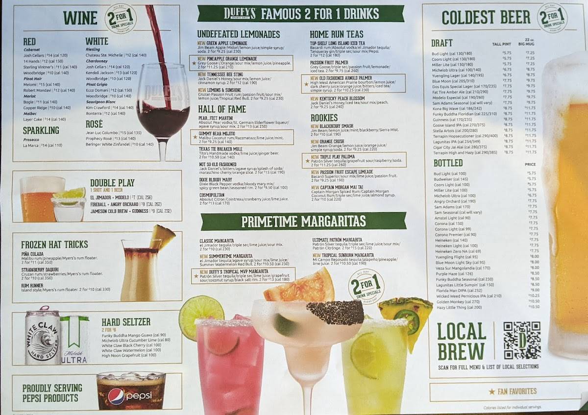 Menu at Duffy's Sports Grill pub & bar, Estero