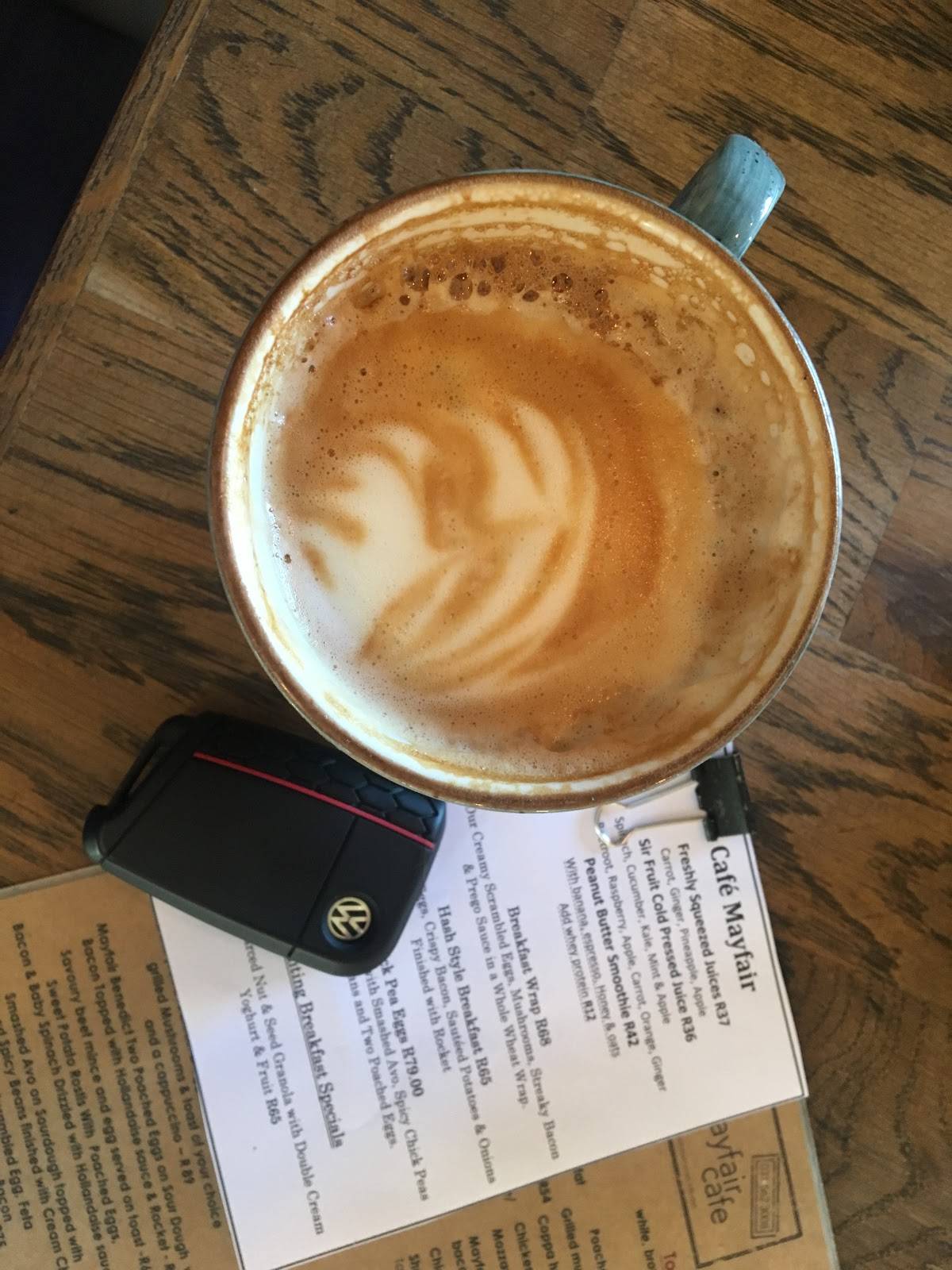 Menu at Mayfair Cafe., Durban