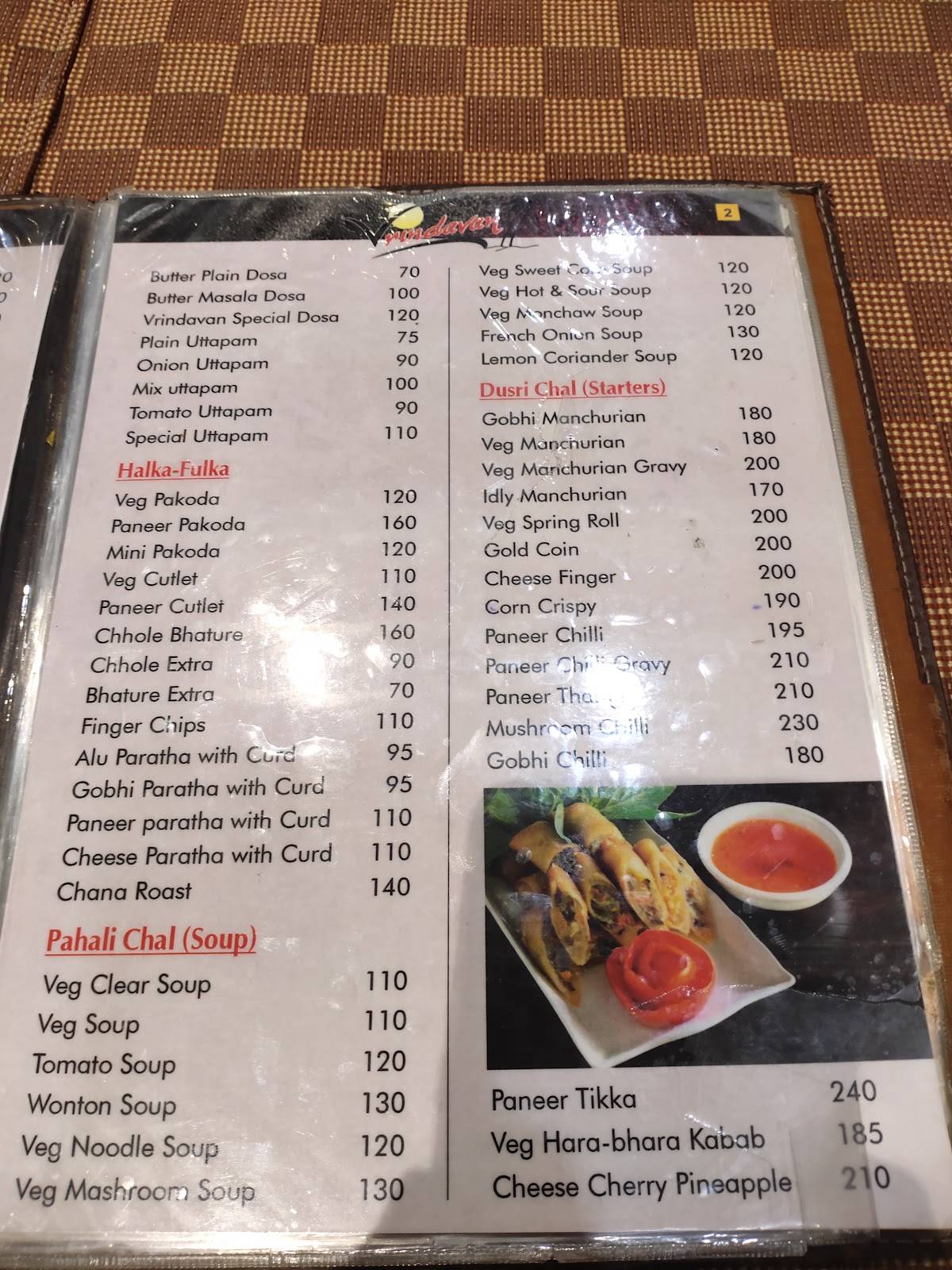 Menu at Vrindavan Restaurant, Durg, 567X+M35