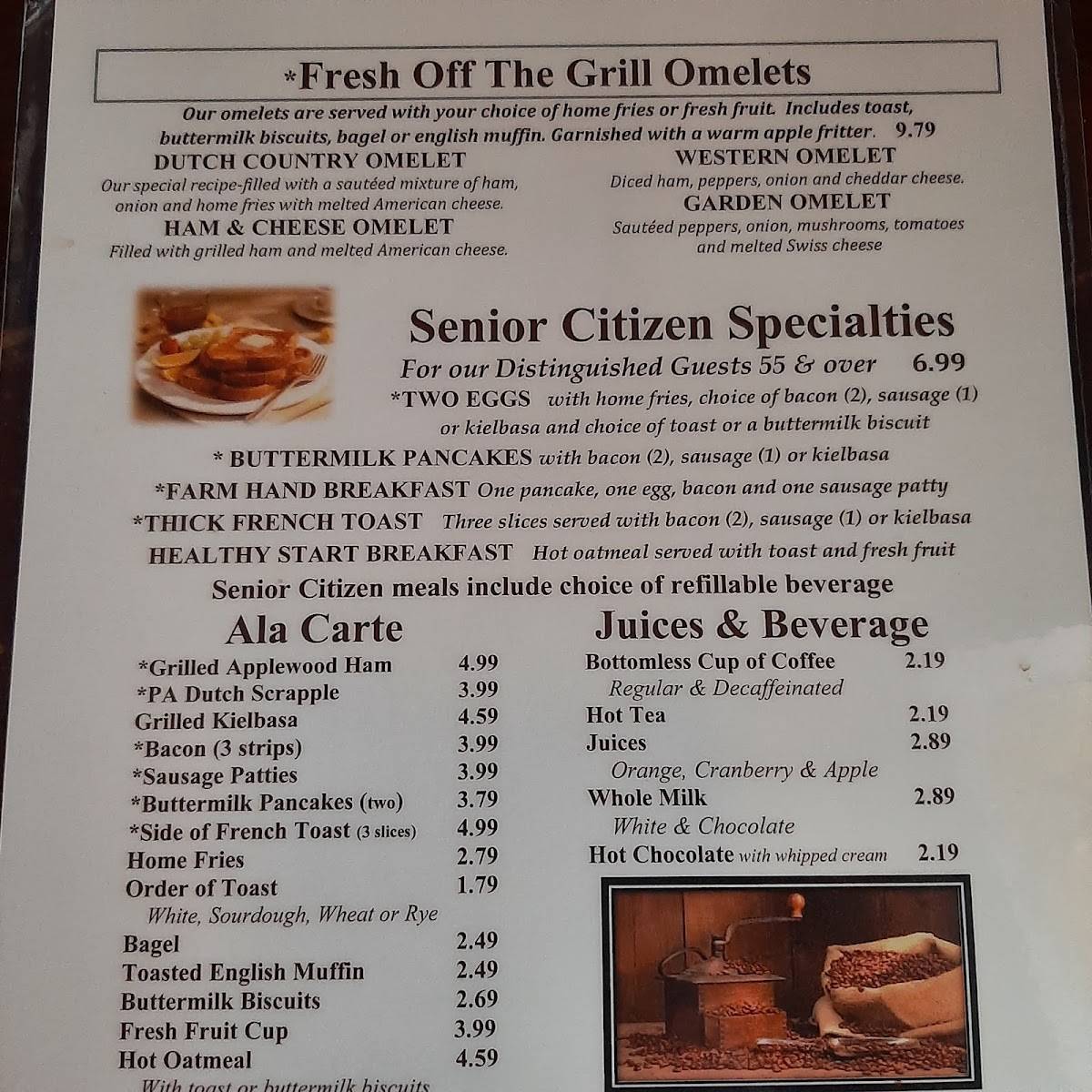 Menu at Dutch Pantry Family Restaurant, DuBois