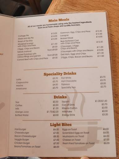 Menu at ED'S CAFE, Broadstairs