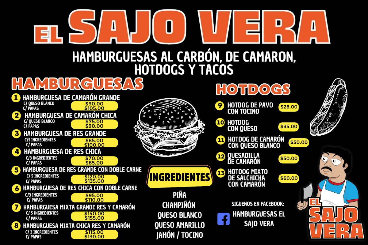Carta del restaurante EL SAJO VERA, Zapopan, Independencia 43